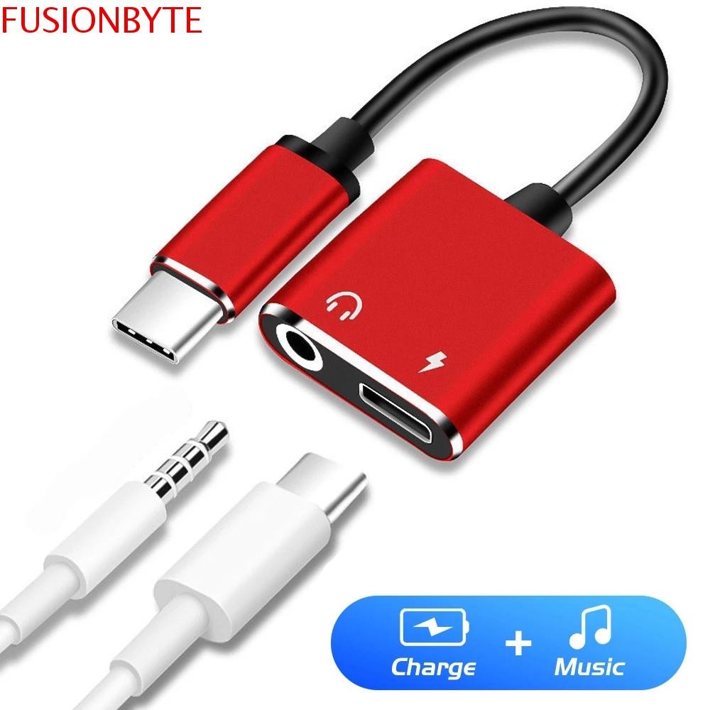 Fusionbyte Type C ถึง 3.5 มม. 2 in 1 สายสัญญาณเสียงชาร์จ Type-C Audio ...