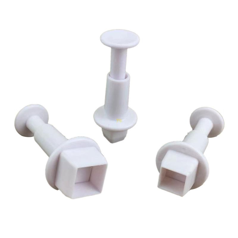 Yu 3 ชิ้น Square Plunger เครื่องตัดคุกกี้ DIY เค้กสี่เหลี่ยม Fondant ...