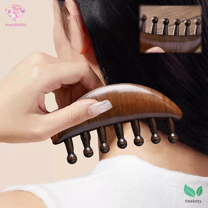 Heabety มือถือหัวนวดหนังศีรษะหวี Meridian แปรง 7 ฟันหยาบหวีผม Body ...