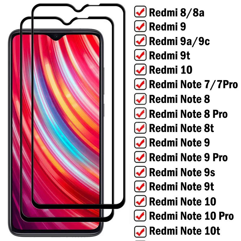 ฟิล์มกระจกนิรภัยกันรอยหน้าจอ 15D สําหรับ Xiaomi Redmi 8 8A 9 9A 9C9T Redmi Note 8 9 10 pro Max ...