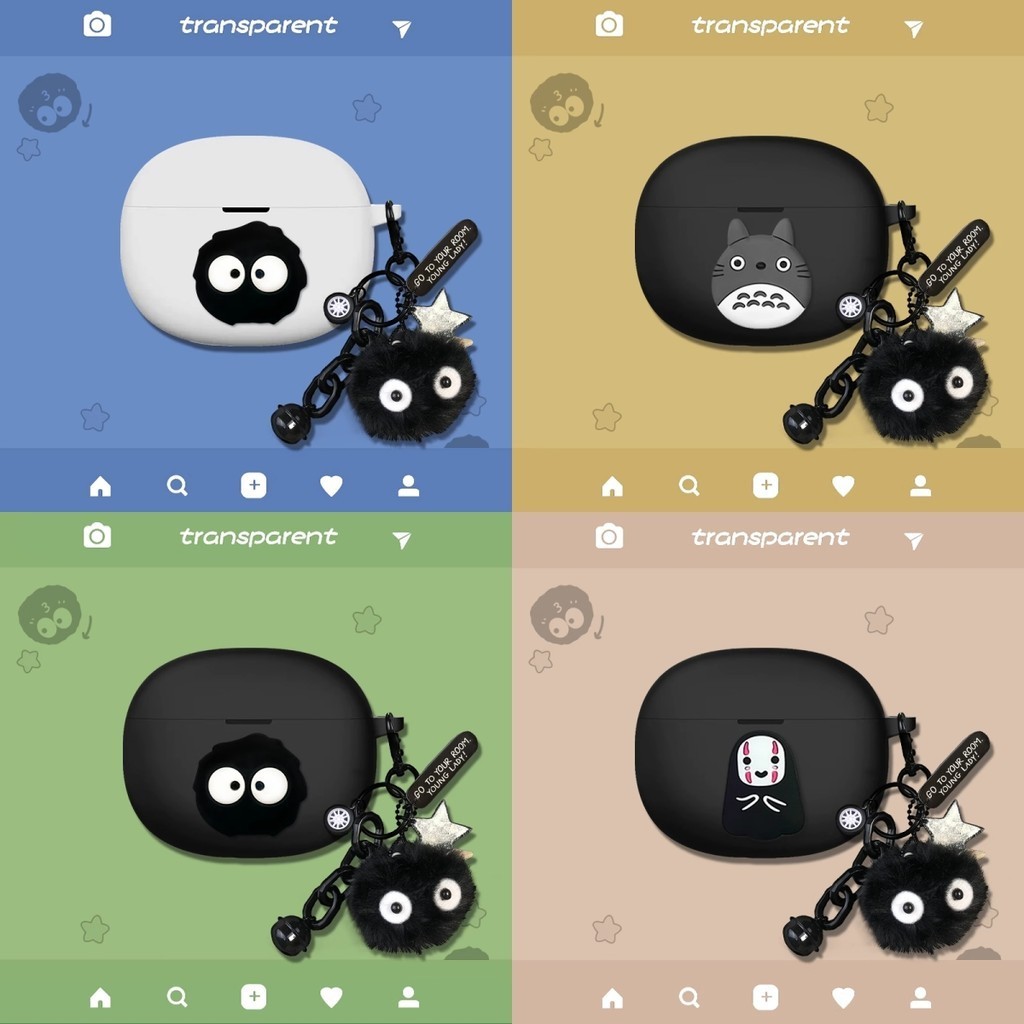 For SoundPeats Air4 / Air4 Lite Case SoundPeats Air4 Pro Silicone Soft Case Cartoon Finger Ring ...