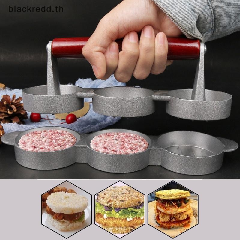 Bred Mini แฮมเบอร์เกอร์กด Nonstick 3 Slot Small Burger Patties กด ...