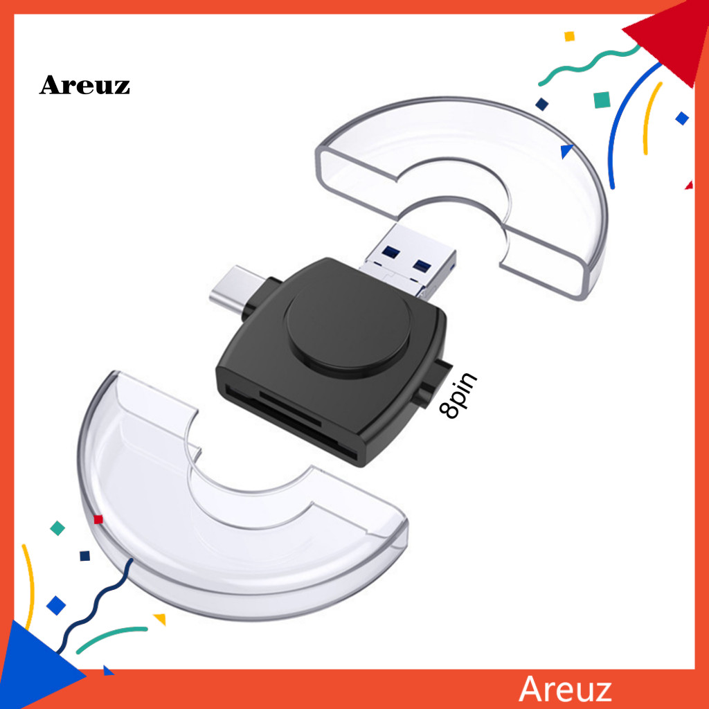 Are เครื่องอ่านการ์ด 4-in-1 OTG ฟังก์ชั่น Mini USB Micro USB 8 Pin Type-C TF สําหรับ Android ...