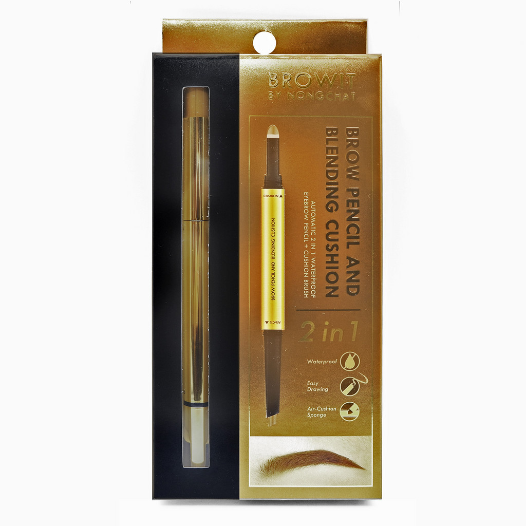บราวอิท บาย น้องฉัตร 2in1 ที่เขียนคิ้ว + คุชชั่นคิ้ว สำหรับเบลนดิ้ง 0.16+0.45g Browit Brow ...