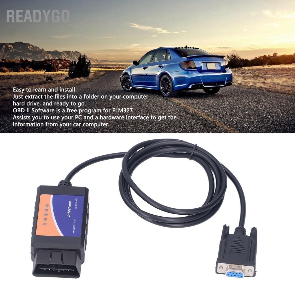 ReadyGo ELM327 พอร์ต COM DB9 หญิง 25K80 เครื่องมือวินิจฉัยไฟแสดงสถานะ ...
