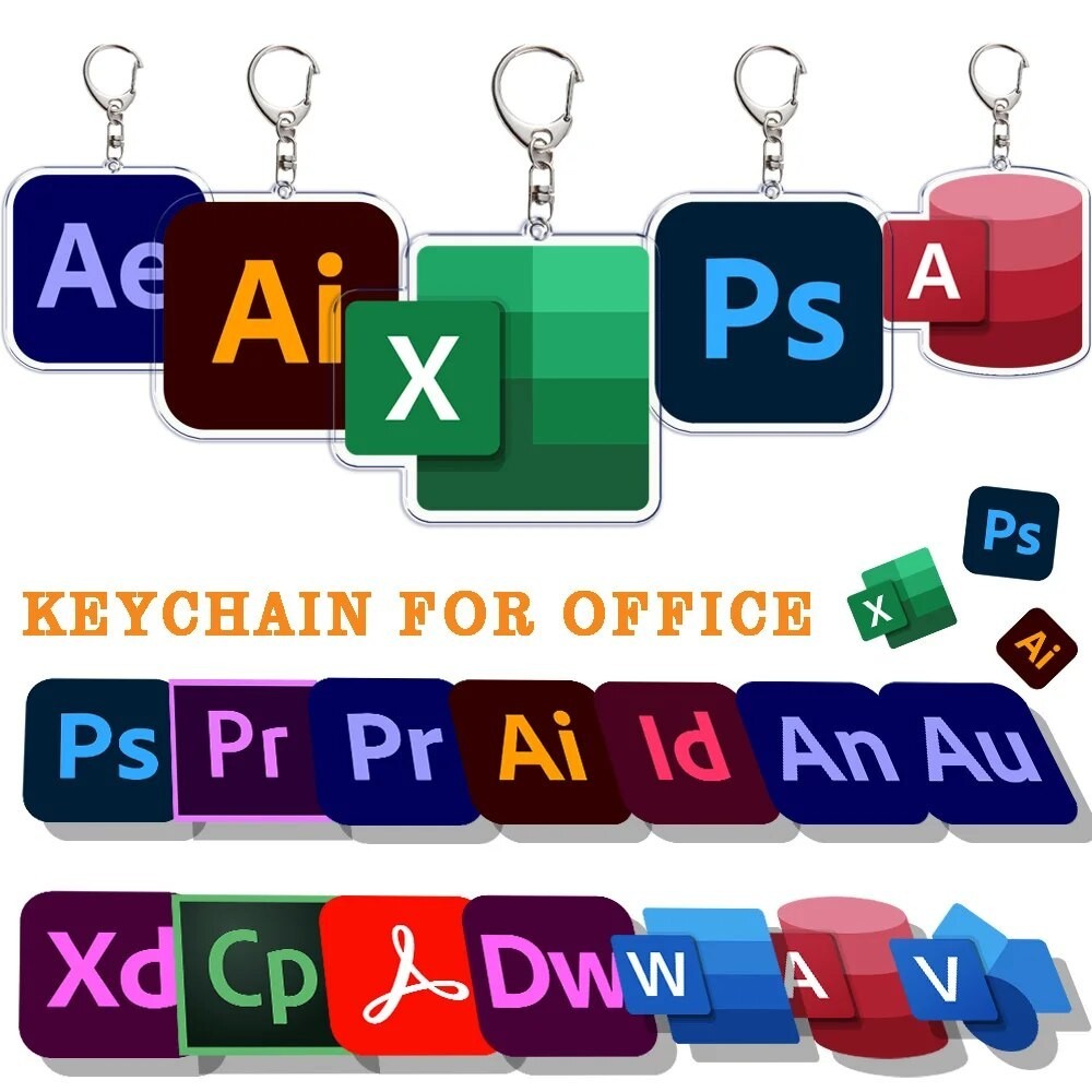 ซอฟต ์ แวร ์ สร ้ างสรรค ์ โลโก ้ สํานักงาน Llavero PS PR Excel Car a01 Key Chain ตกแต ่ งกระเป ...