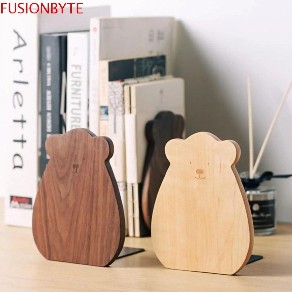 Fusionbyte หมีไม้ Bookend,ผู้ถือหนังสือOrganizerวอลนัทL-รูปโต๊ะOrganizer,ชั้นวางBookrackสัตว์รูป ...