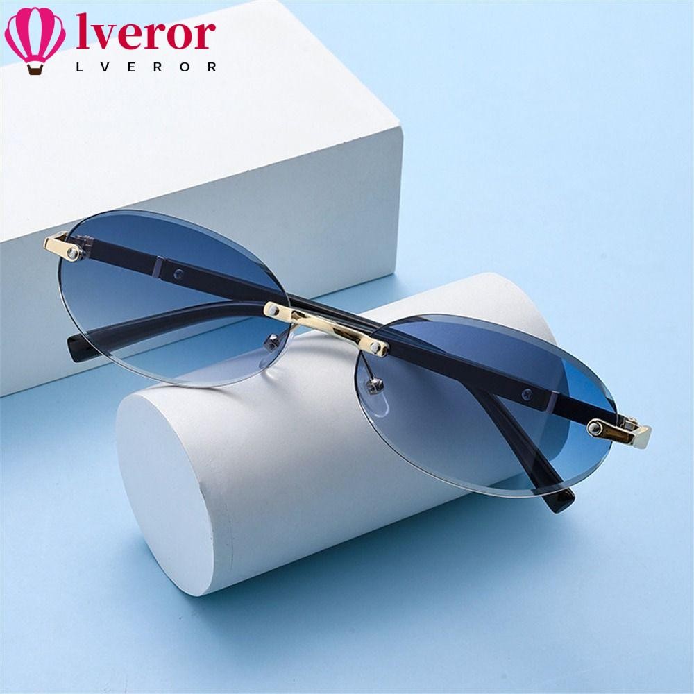 Lveror Punk Shades, แว่นตากันแดดกรอบรูปไข่ไร้กรอบ, สไตล์วินเทจ Street UV400 ป้องกัน Y2K แว่นตา ...