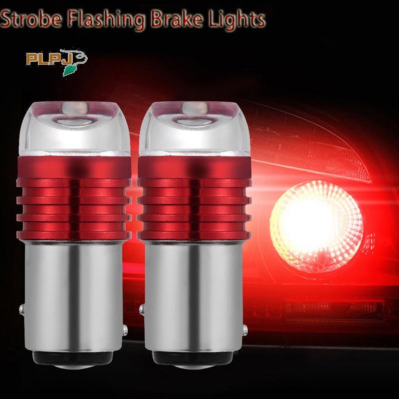 Plpj 2X สีแดง 1157 BAY15D P21/5W Strobe Flash Light เบรค Blink Led หาง ...