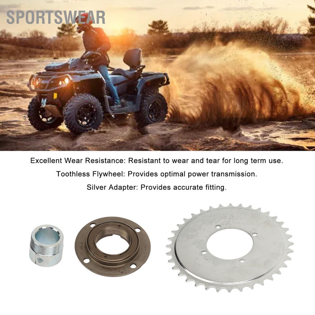 Sportswear 410 Sprocket Toothless Flywheel Kit พร้อมอะแดปเตอร์เงินเหล็ก ...