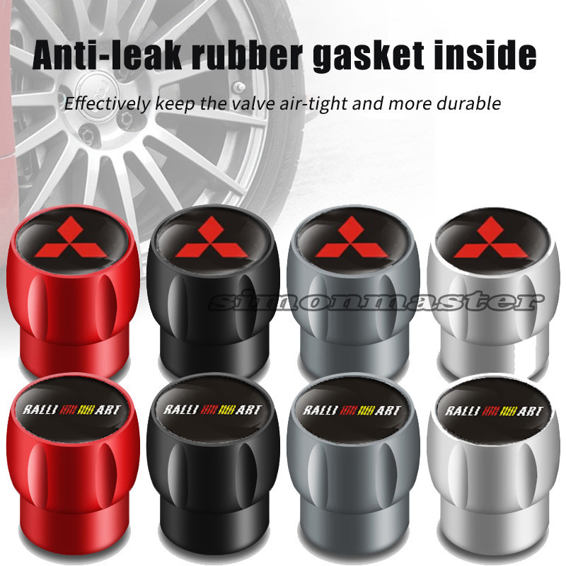 ฝาครอบวาล์วล้อรถยนต์ โลหะ สําหรับ Mitsubishi Ralliart ASX Outlander ...