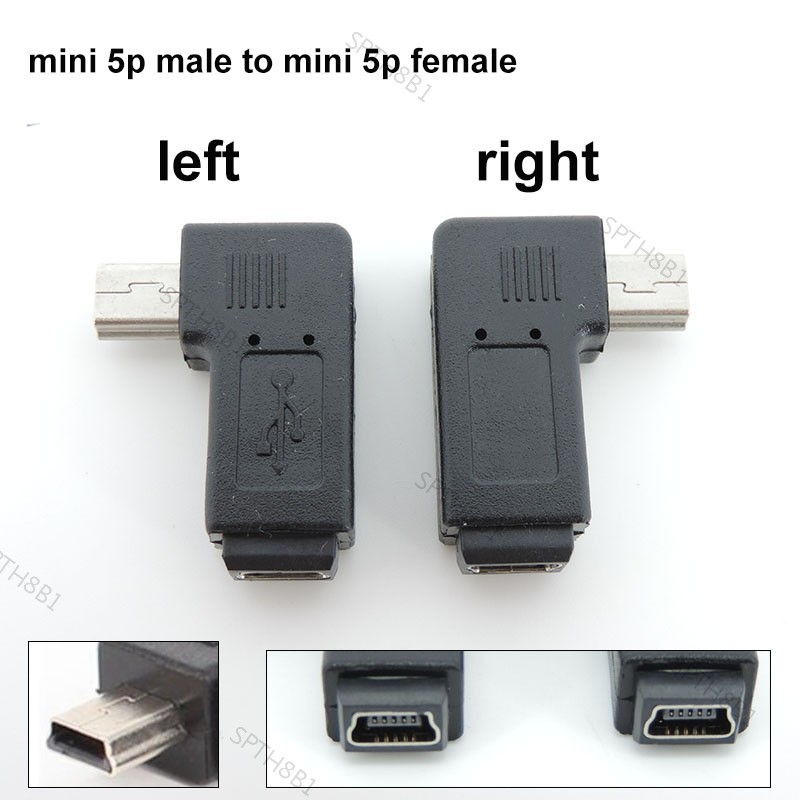 อะแดปเตอร์เชื่อมต่อ Mini USB 5pin ตัวผู้ เป็นตัวเมีย 90 องศา M เป็น F มุมซ้าย และขวา TH8B1 1 2 5 ...