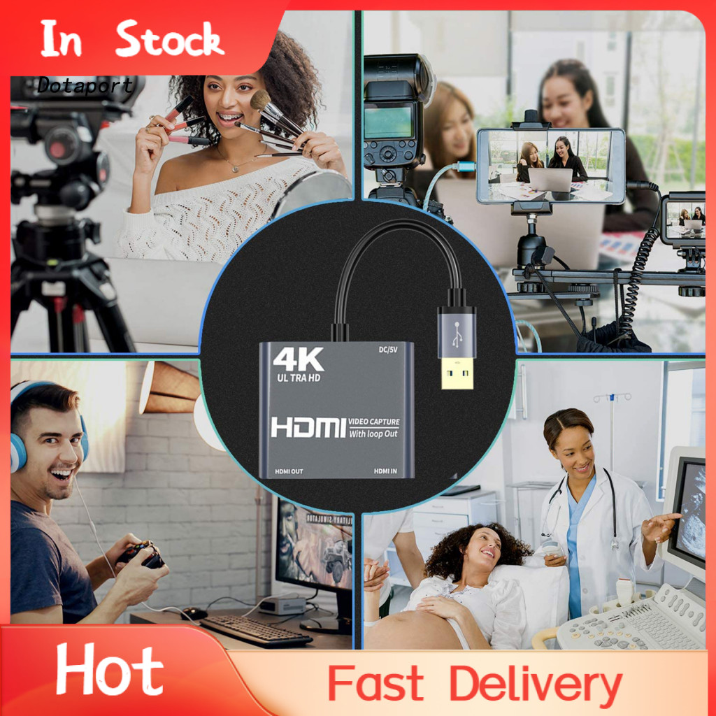 Kddt- อะแดปเตอร์การ์ดจับภาพ 4K 1080P HDMI เป็น USB 30 ความคมชัดสูง ...