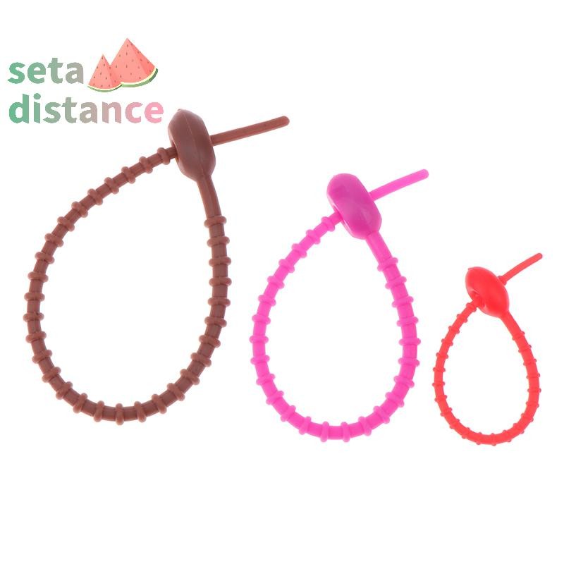 [Setad] 10 ชิ้นซิลิโคนนํามาใช้ใหม่กระเป๋าผูกบิดลวดFastenสายซิปผูกชุดหู ...