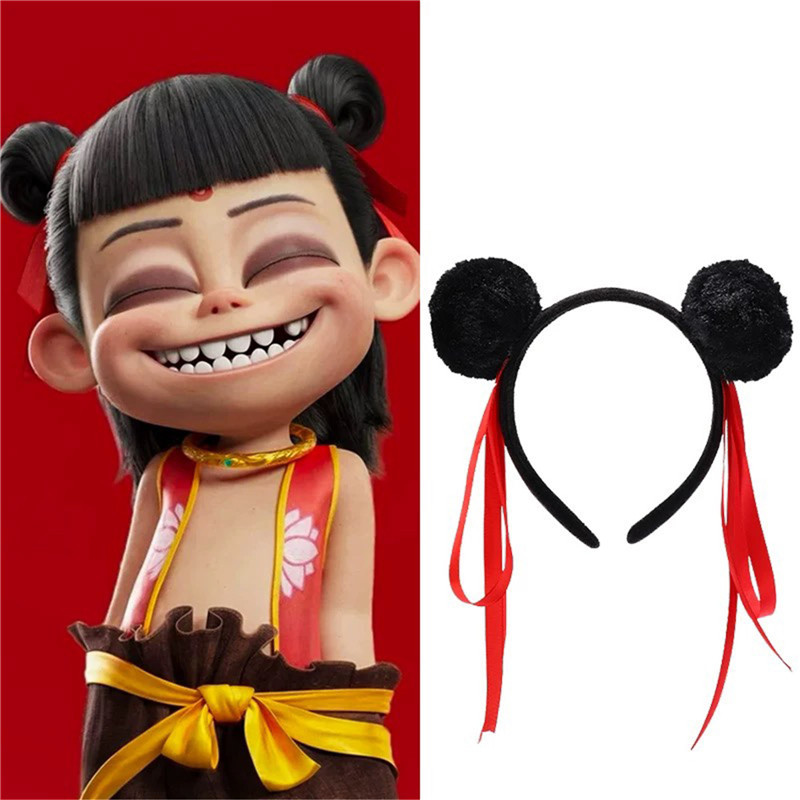 ภาพยนตร์ Ne Zha คอสเพลย์เครื่องแต่งกายแถบคาดศีรษะอะนิเมะ NeZha ผม Band ...