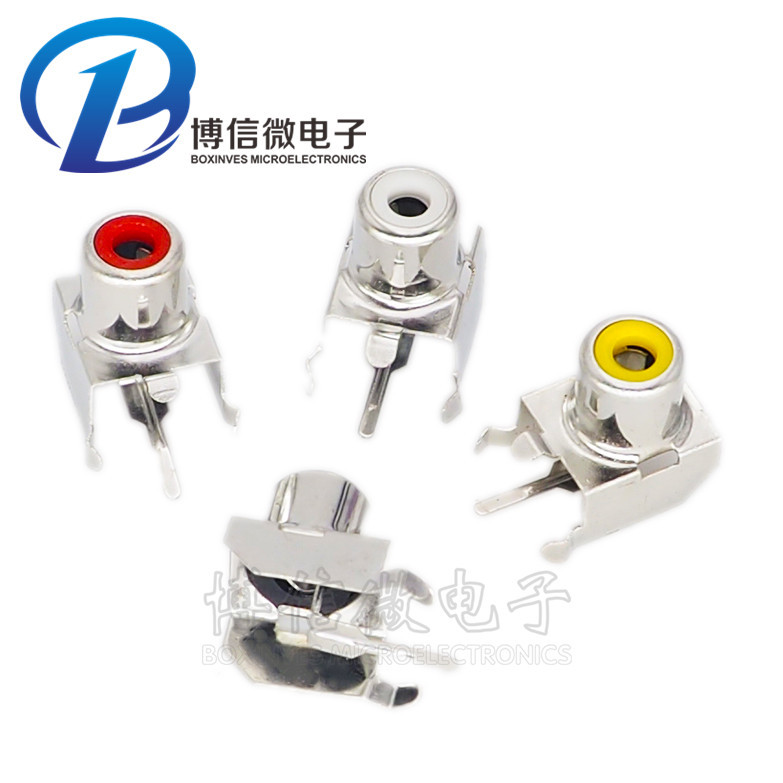 R เบาะนั่งโลหะ RCA AV-103B สีแดงสีขาวสีเหลือง AV-8.4-3 Single Hole ...