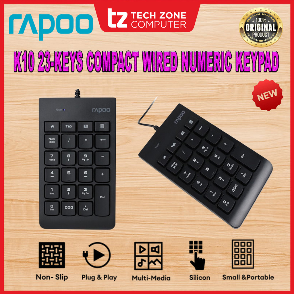 RAPOO K10 23-KEYS COMPACT WIRED NUMERIC KEYPAD | Shopee Thailand