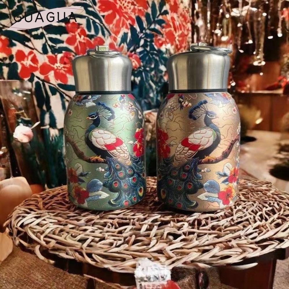 ขวดน้ํา GUOGUA,ถ้วยฉนวนขนาดเล็กผนังคู่,ป้องกันการรั่วน่ารัก300ml 304แก้วกาแฟสแตนเลสเดินทาง ...