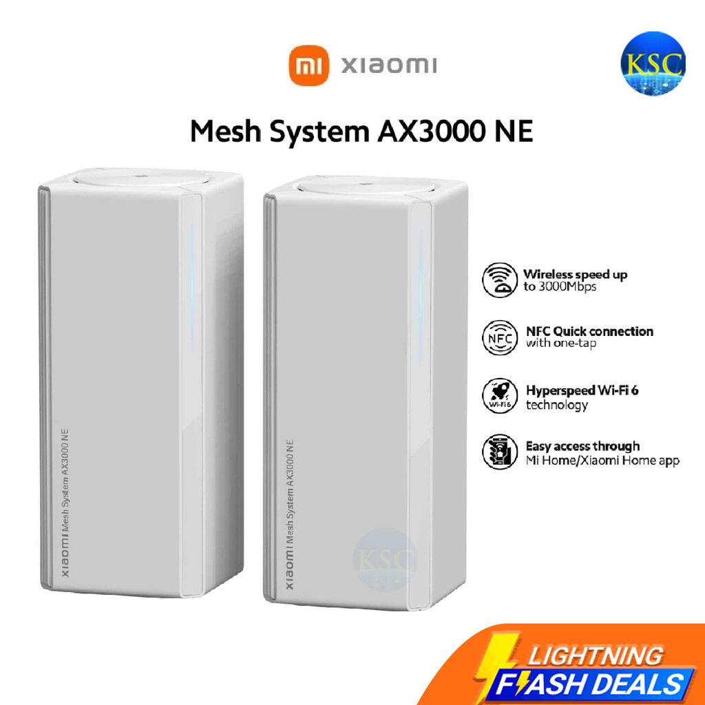 Xiaomi Mesh System AX3000 NE เราเตอร์ Wi-Fi 6 ทั่วทั้งบ้าน ความเร็ว 3,000Mbps เครื่องขยายสัญญาณ ...