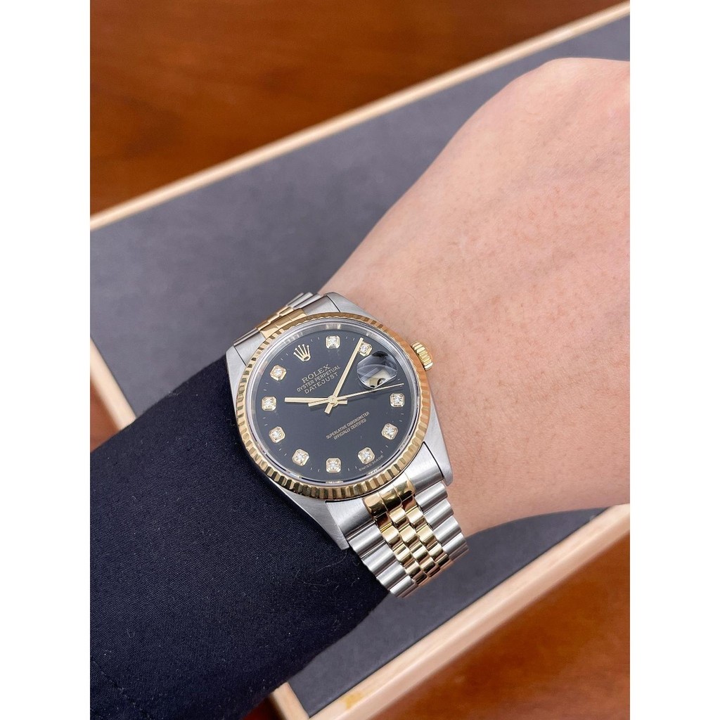 Rolex Classic Style Rolex Log Series 18K Gold Back Diamond นาฬิกาผู้ชาย ...