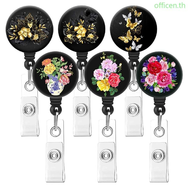 Cen ID Tag Badge Holders คลิปจระเข้ ABS Badge Holder Retractable Reel ...