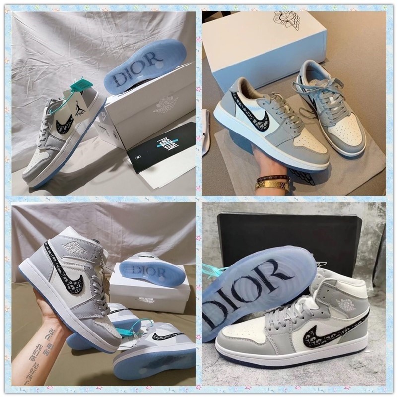 Air Jordan 1 AJ1 AJ Retro Low High Cut รองเท้าผ้าใบรองเท้ากีฬาในสต็อกผู้หญิงผู้ชาย Wanita Kasut ...