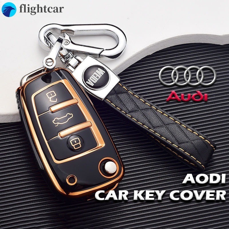 (FT) Audi A1 A4 A7 A8 A3 A5 Q3 Q5 A6 C5 C6 A4 S6 โครเมี่ยม สะท้อนแสง TPU ปลอกกุญแจรถ เคสป้องกัน ...