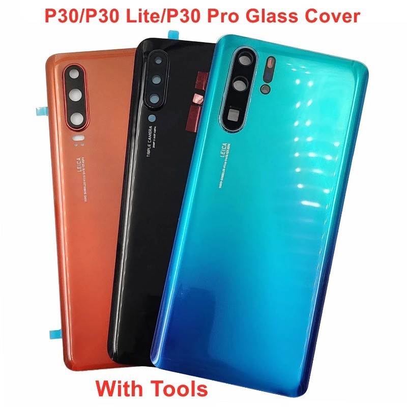 สําหรับ Huawei P30 P30 Lite P30 Pro แบตเตอรี่ กระจก ฝาหลัง ประตู เคสแผง ...
