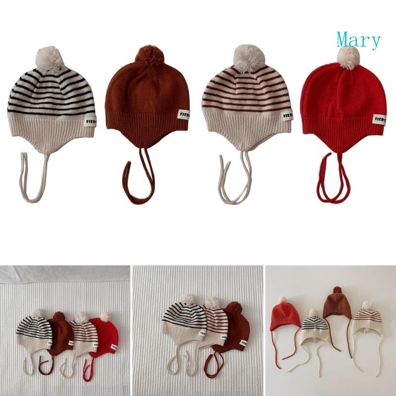 Mary แฟชั่น-ไปข้างหน้า Baby Bonnet หมวกน่ารักลายเด็ก Beanie Lacing Up ...
