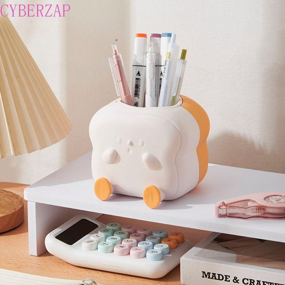 Cyberzap ที่วางแปรงแต่งหน้า, ที่วางโทรศัพท์การ์ตูน Toast Pen Holder, ทน ...
