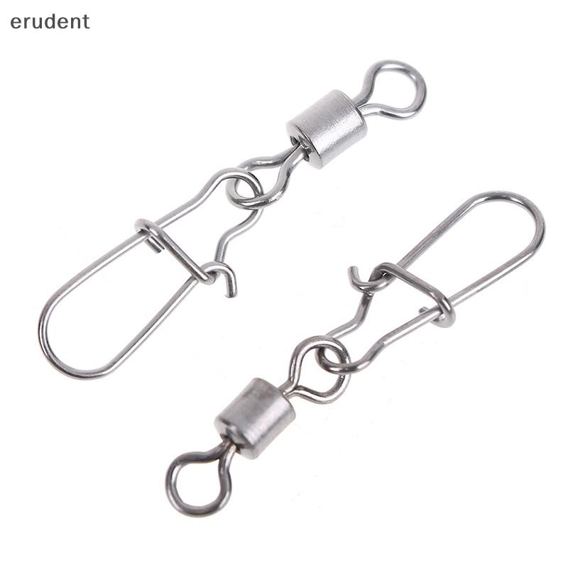 Erudent 200 ชิ้นสแตนเลสหมุนกลิ้งดี snap lure connector ตกปลาหมุน snap ...