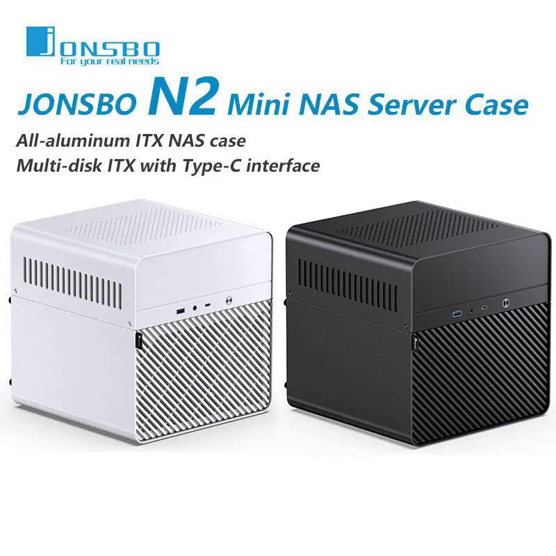 Jonsbo N2 ITX Mini NAS Server เคสขนาดเล็ก All-In-One กระเป๋าเดินทางอลูมิเนียมแบบพกพา 5 ตําแหน่ง ...