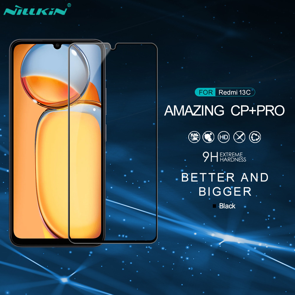 Nillkin สําหรับ Xiaomi Redmi 13C ป้องกันหน้าจอกระจกนิรภัย CP + Pro 0.3 มม.2D HD 9H กรอบสีดําเต็ม ...