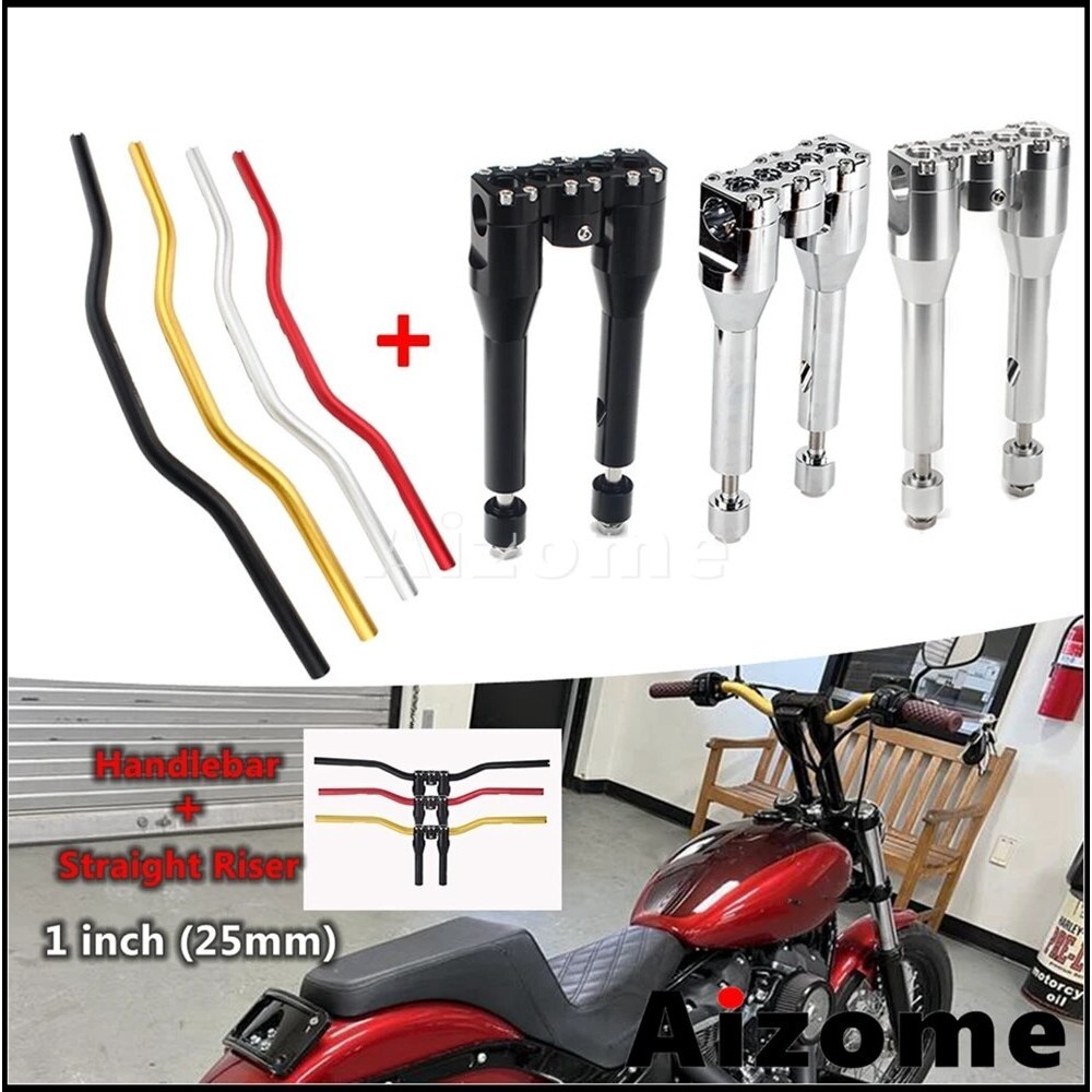 AI Motorcycle Rise T-Bar Clamp 8" 10" Straight Style Riser 25mm ...