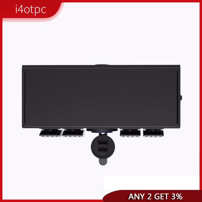 I4otpc กล่องสวิตช์โยก 4 Gang 12V 24V สวิตช์ชาร์จ USB คู่ แผงสวิตช์โยกอลูมิเนียม สําหรับเรือ ...