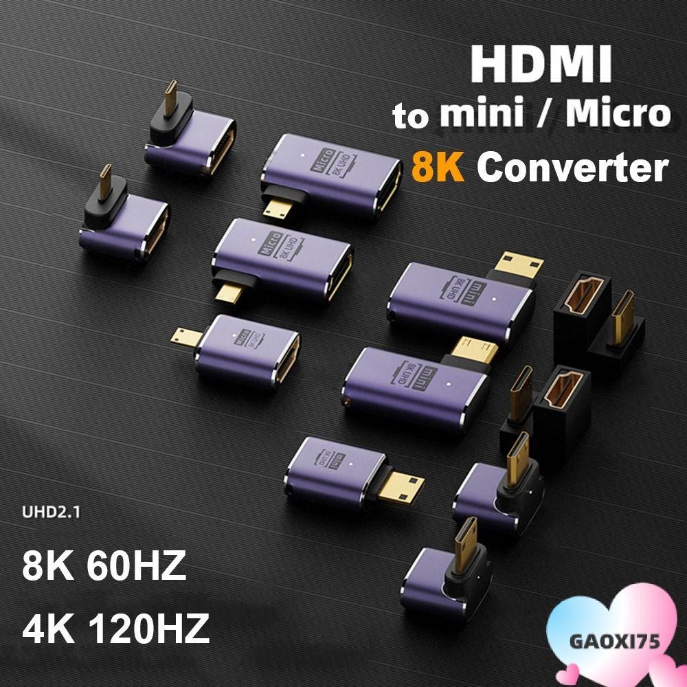 Gaoxi75 Mini /Micro HD เป็น HDMI เข้ากันได้กับ 48Gbps ชายกับหญิง UHD 8K ...