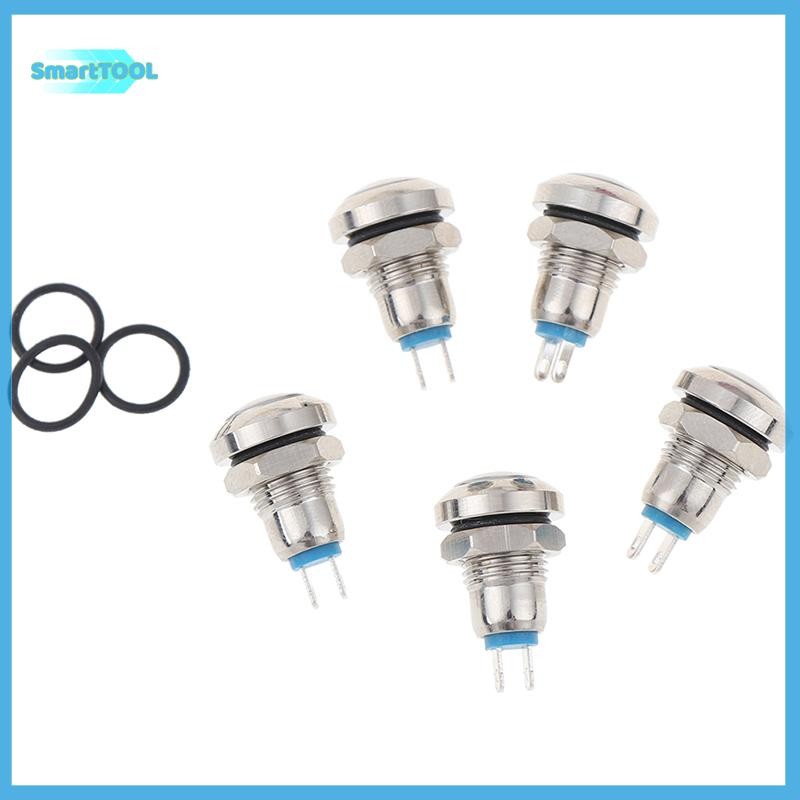 Utzn> 8 มม. มินิโลหะปุ่มกดรีเซ็ตสวิตช์ปุ่มเปิดปิดสวิตช์หัวสูงปุ่มกดใหม่ ...