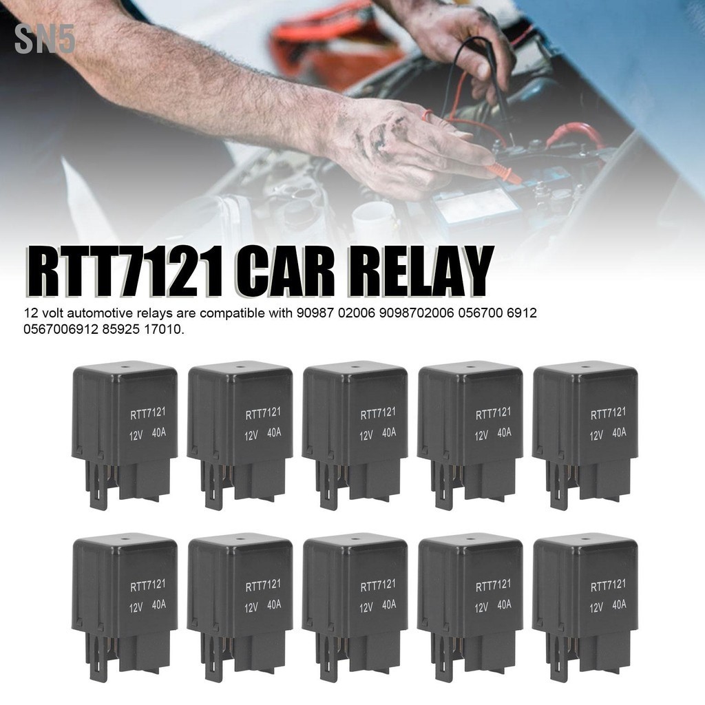 SN5 10pcs RTT7121 4pin 40A 12V รีเลย์รถสำหรับ Toyota 90987 02006 ...