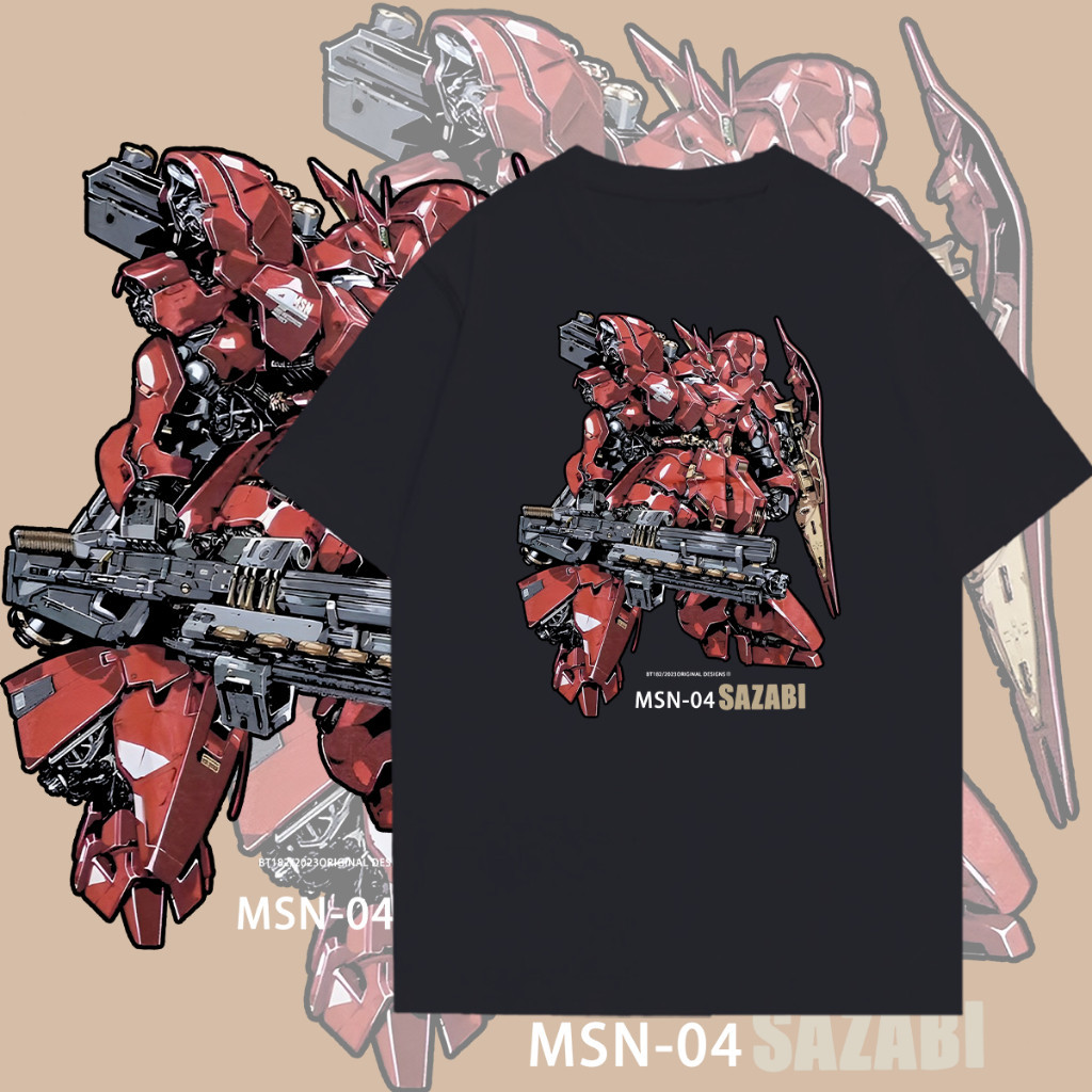 [S-5XL]MSN-04 Shazabi Shazabi Shazabi Shaya Gundam Motor Warrior เสื้อ ...