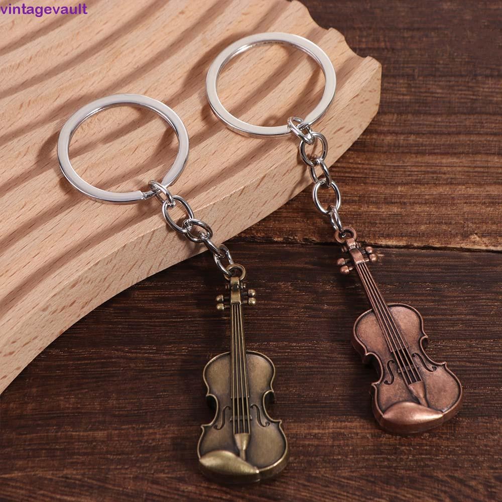 Vintagevault ไวโอลิน Key Chain,ทองแดง Bronze คลาสสิก Vintage ไวโอลินพวง ...