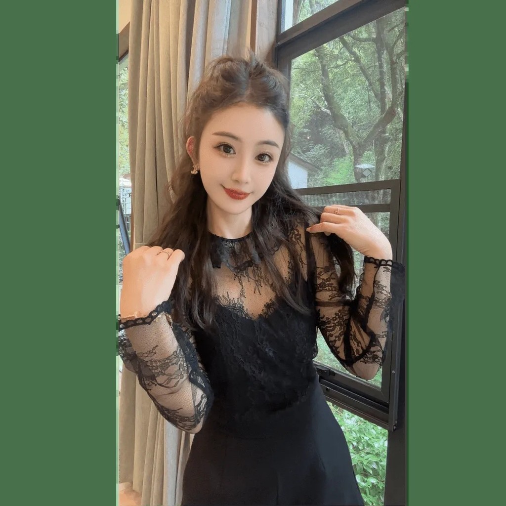 Nalian/nalian/-Yangyang คัดสรรอย่างดี-ตาข่ายฝรั่งเศสพร้อมเสื้อลูกไม้คอ ...