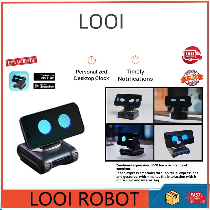 LOOI Robot Intelligent Desktop Robot Mobile AI Assistant Facial Recognition Gesture Interaction ...