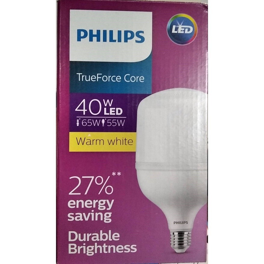 หลอดแอลอีดี LED Philips 40W warmwhite แสงส้ม หลอดไฟฟิลิปส์ ทรูฟอร์ช ...