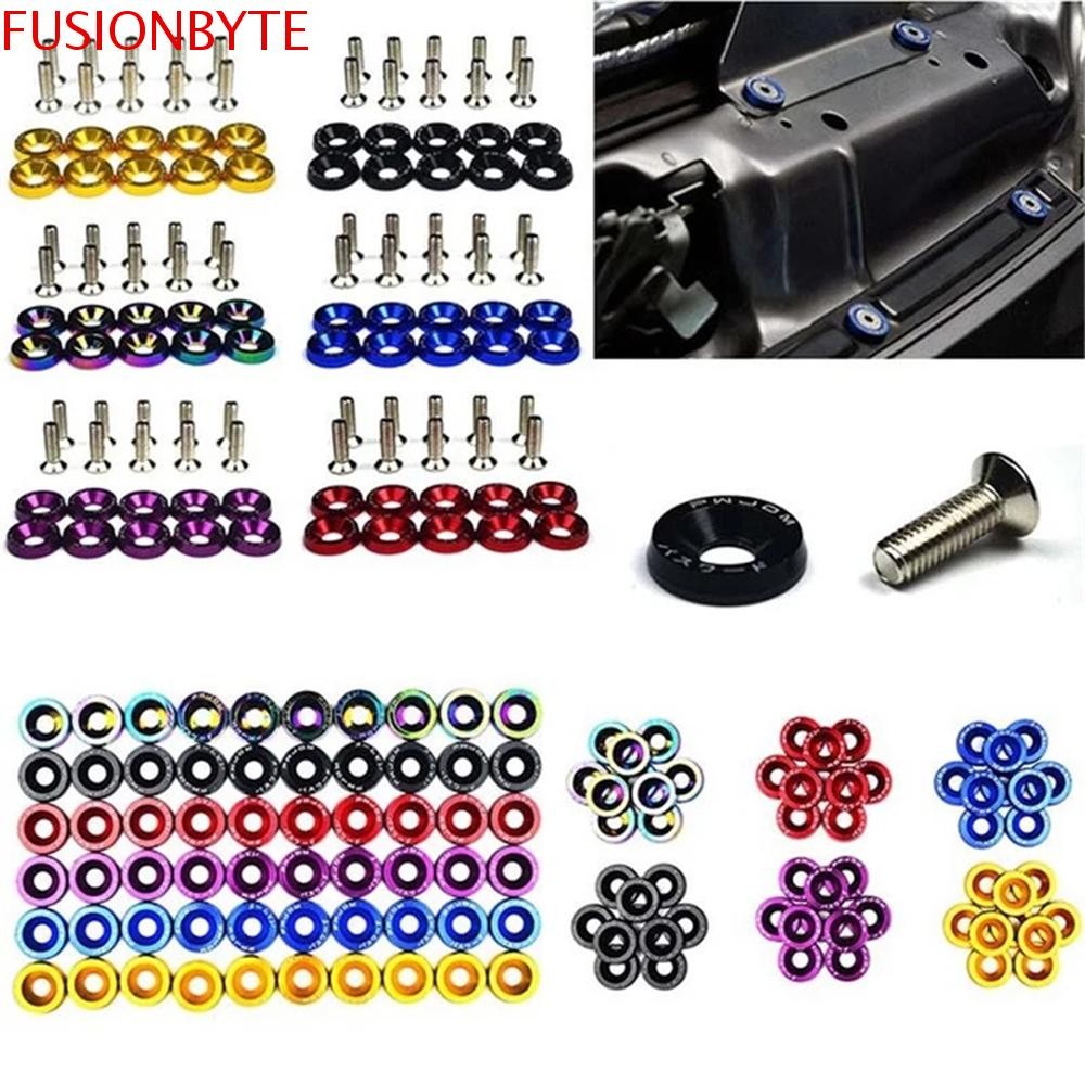 Fusionbyte สลักเกลียวดัดแปลงรถอลูมิเนียมจัดแต่งทรงผมรถ Fasteners กันชนเครื่องยนต์จัดแต่งทรงผม M6 ...
