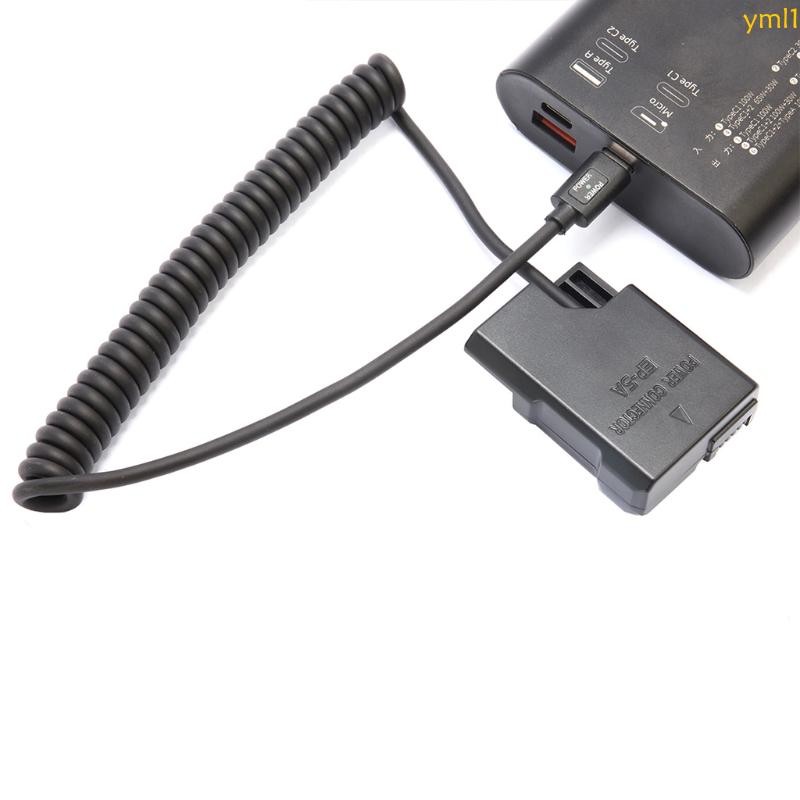 Yml1 Dummy Coupler พร้อม USB C-type ฤดูใบไม้ผลิสายไฟ EN-EL14 Dummy USB ...