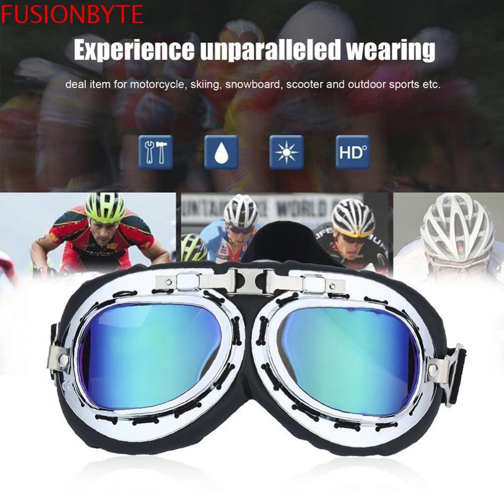 Fusionbyte แว่นตารถจักรยานยนต์ Vintage Gafas แว่นตาจักรยาน Steampunk คลาสสิกอัศวินอุปกรณ์แว่นตา ...