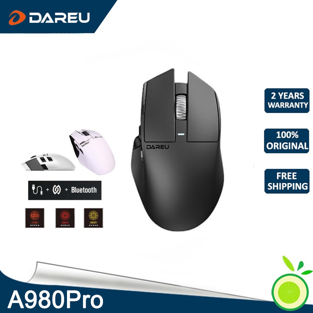 Dareu A980Pro Max เมาส์เกมมิ่งไร้สาย PAW3395 26000 DPI หน้าจอ TFT 8000 ชาร์จได้ สําหรับ ...