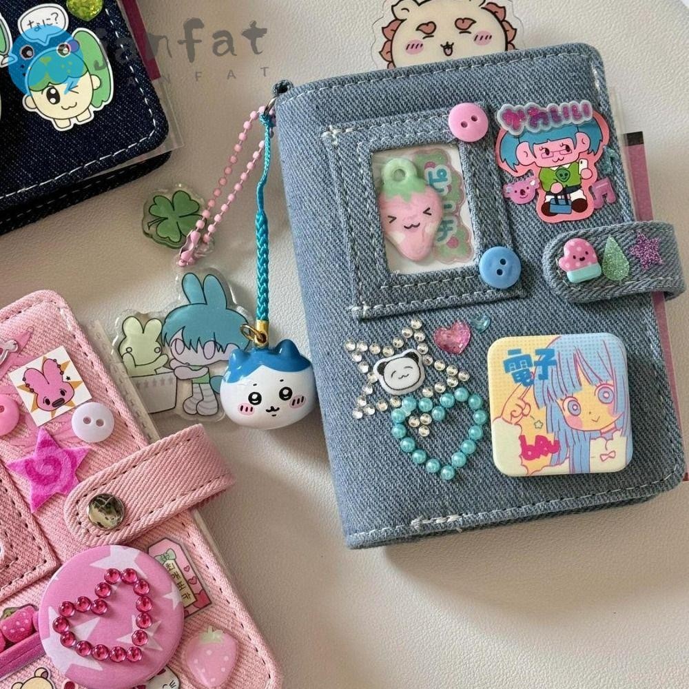 คู่มือ JANFAT, เปลือกสมุดโน้ตยีนส์ใบหลวม, เครื่องเขียนการเรียนรู้ DIY สไตล์ Ins M5 สําหรับ ...