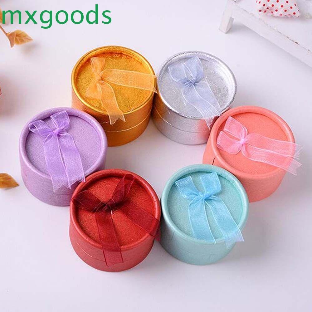 Mxgoods กล่องเครื่องประดับ บรรจุภัณฑ์ งานแต่งงาน ริบบิ้นโรแมนติก ที่มีสีสัน โบว์ ต่างหู กล่อง ...