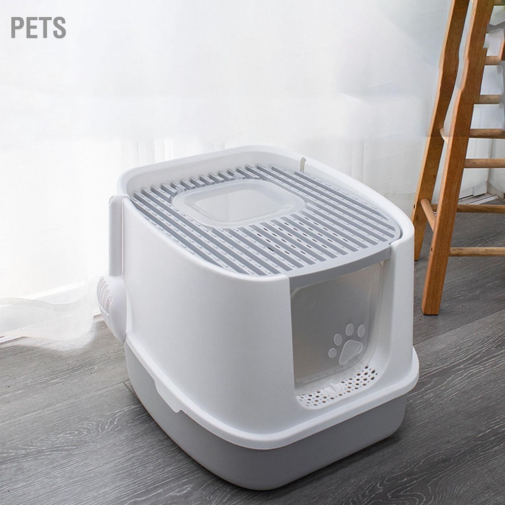 Pets ห้องน้ำแมวขนาดใหญ่แยกถาดกล่องถาดปิดมิดชิดถ่านกัมมันต์กำจัดกลิ่น ...